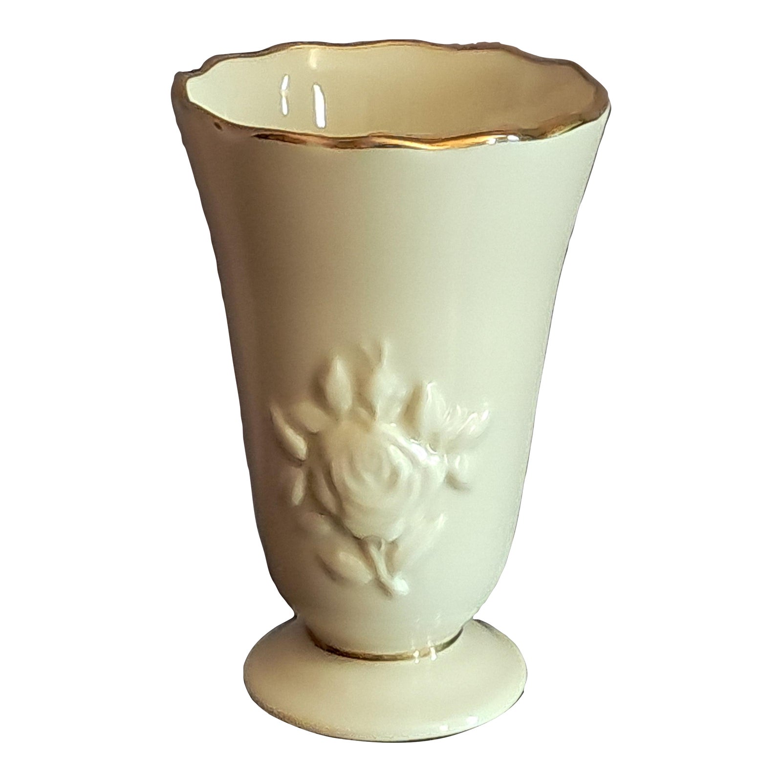 1950s Lenox Sculptured Rose Giftware Rosebud Collection Vase | Chairish