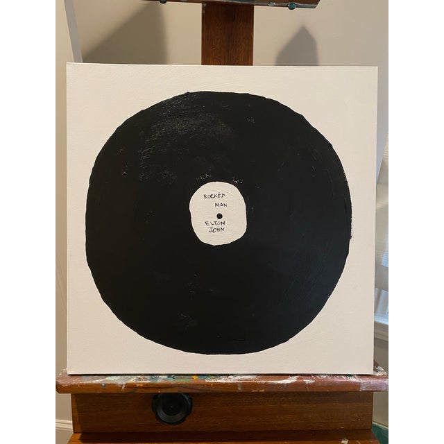 Abstract Vinyl Record Painting, Rocket Man | Chairish