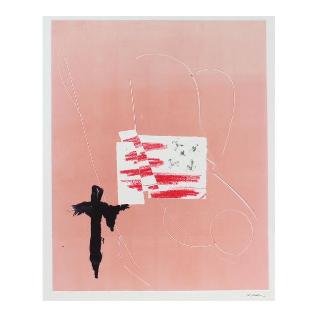 Barbara Lewis Minimalist Pink and White Monotype on Paper, Late 1990s ...