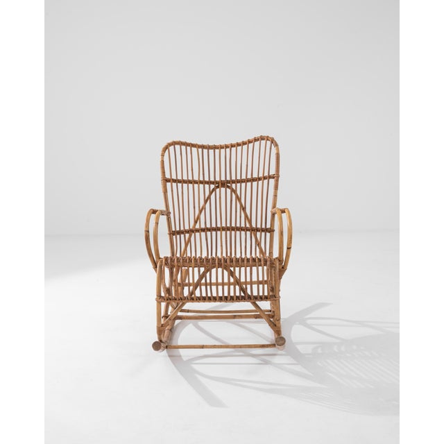 1960s French Rattan Rocking Chair | Chairish