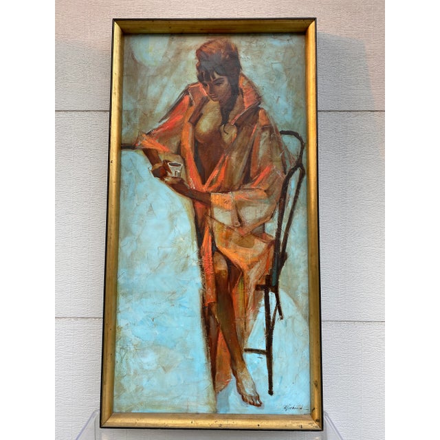 Framed Oil on Canvas of Woman by George Michaud | Chairish