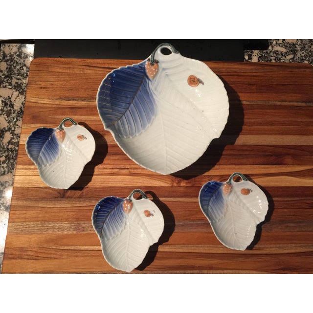 Antique Japanese Strawberry and Snail Porcelain Dishes - Set of 4 ...