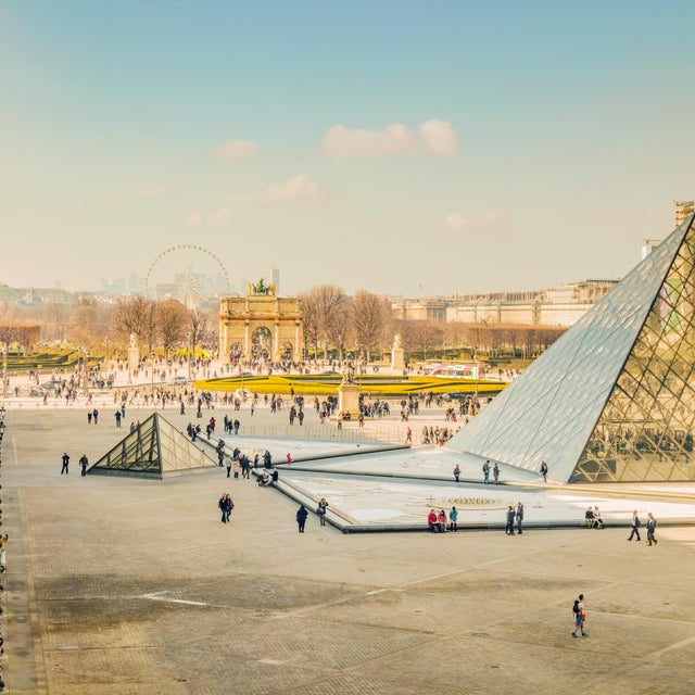 "Cour Napoleon" Contemporary French Architectural Cityscape Photograph ...