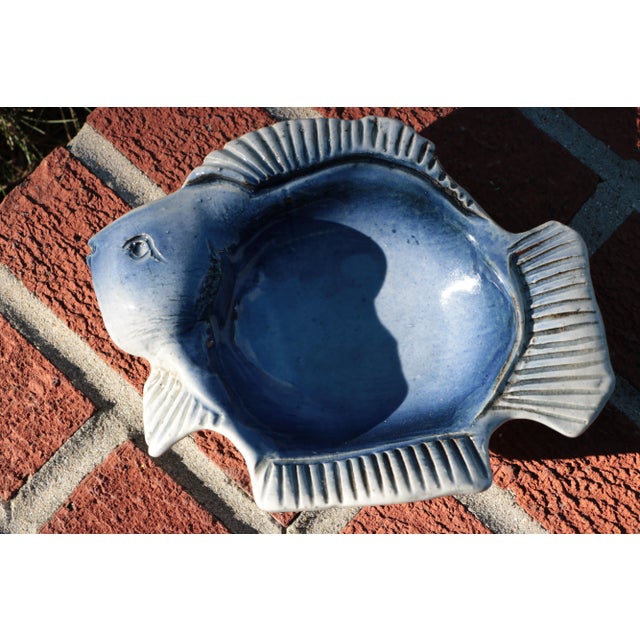 Flat Earth Pottery Fish Dish | Chairish
