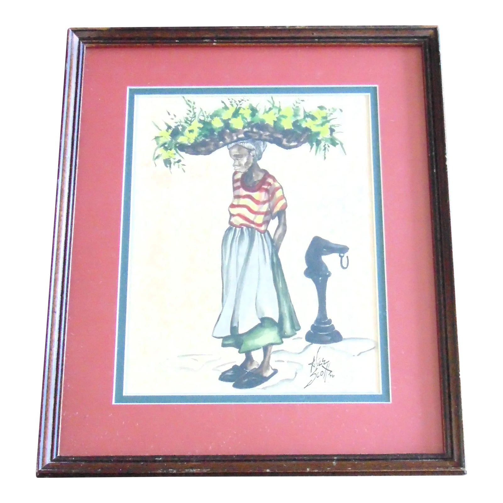 "Miss Ida" Charleston South Carolina Flower Lady Alice Scott Gouache 11 ...