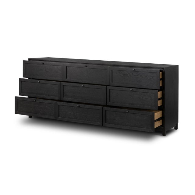 Millie 9 Drawer Dresser, Drifted Matte Black | Chairish