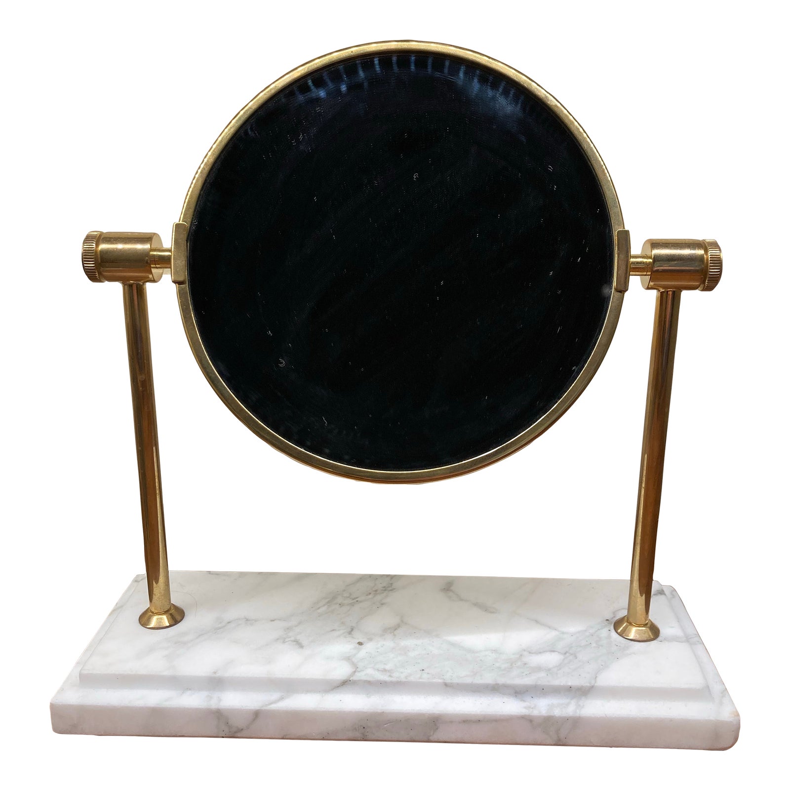 Waterworks Brand Brass and Arabescato Marble Base Tabletop Makeup ...