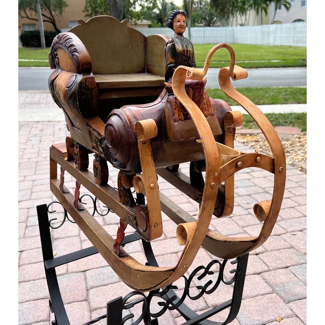 Antique German Folk Art Children's or Miniature Sleigh | Chairish