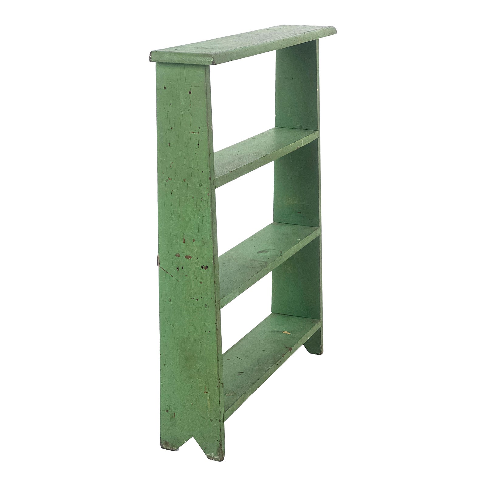 Vintage 1940s Tall Primitive Farmhouse Green Painted Wood 4-Tier ...
