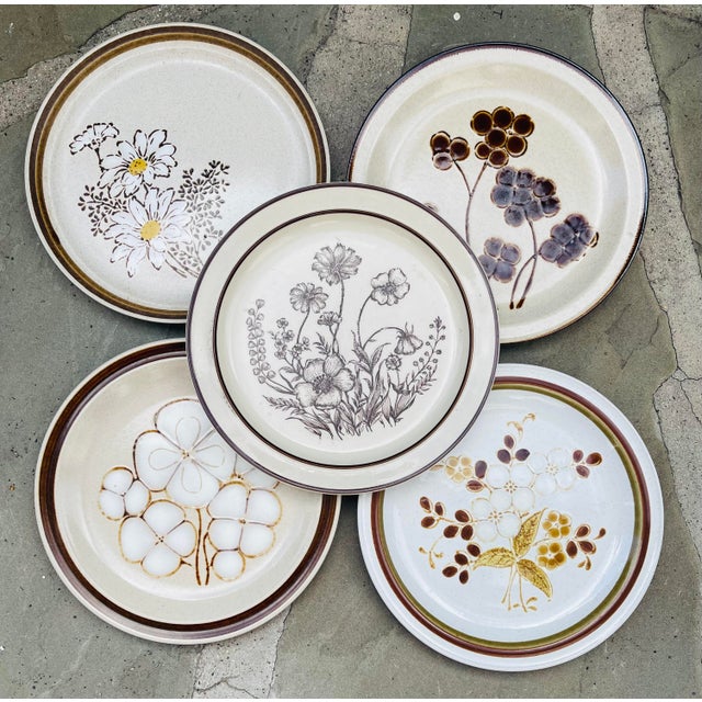 1970s Mixed Set of 5 Dinner Plates | Chairish