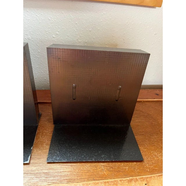 Mid 20th Century Heavy Metal Cast Religious Bookends With Gold Cross ...