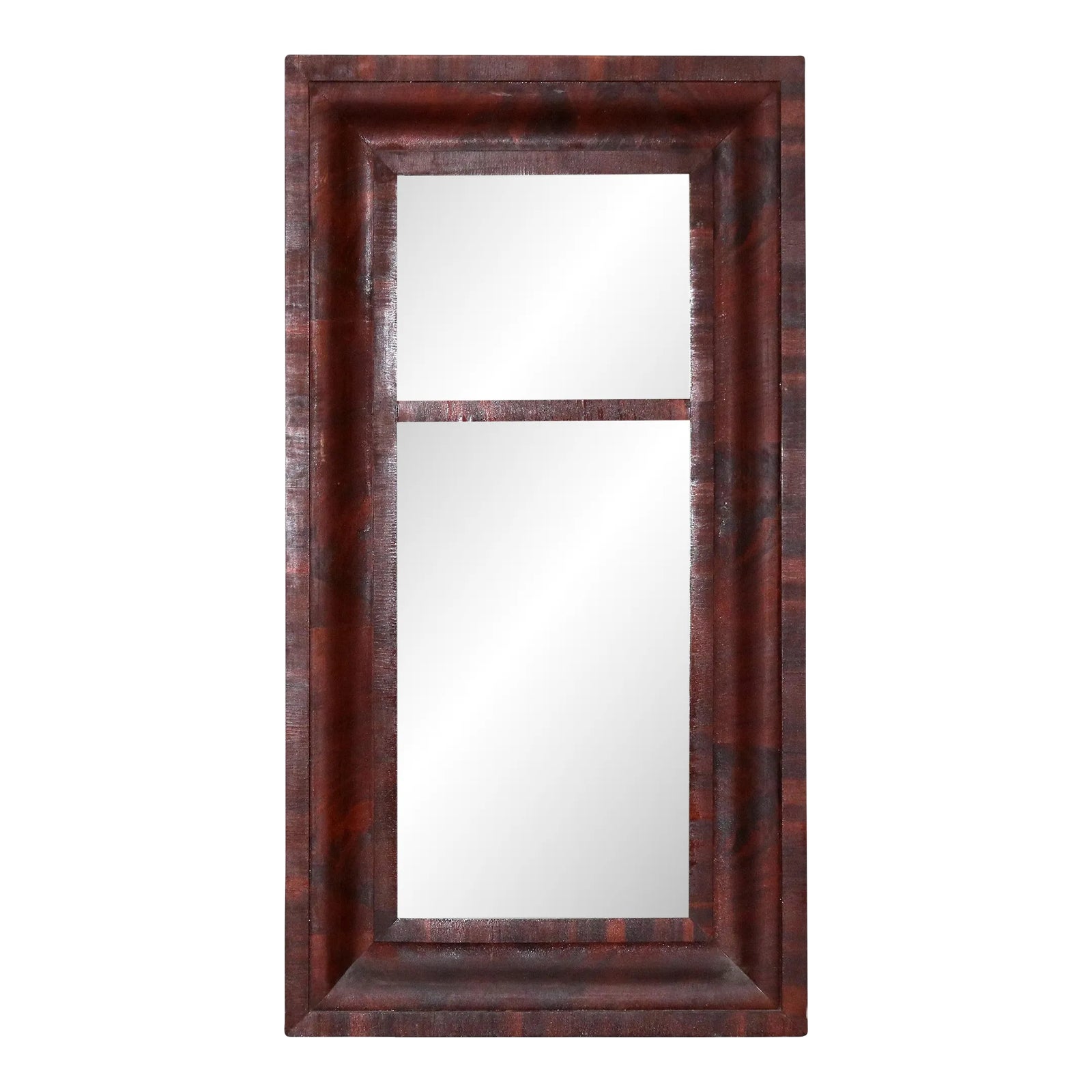 Antique American Empire Flame Mahogany Ogee Wall Mirror C1840 | Chairish