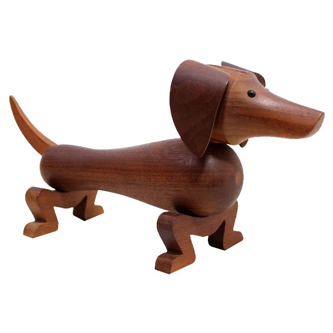 Teak Dog Figurine by Kay Bojesen, 1950s | Chairish