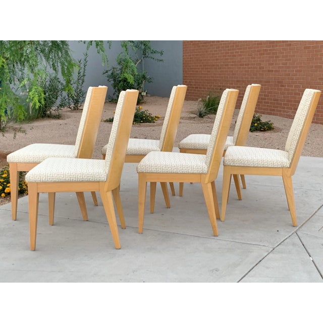 Italian Dining Chairs With Greek Key Pattern Upholstery - Set of 6 ...