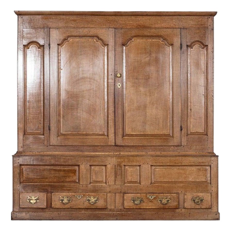 Large English Oak Livery Cupboard, 1790 | Chairish