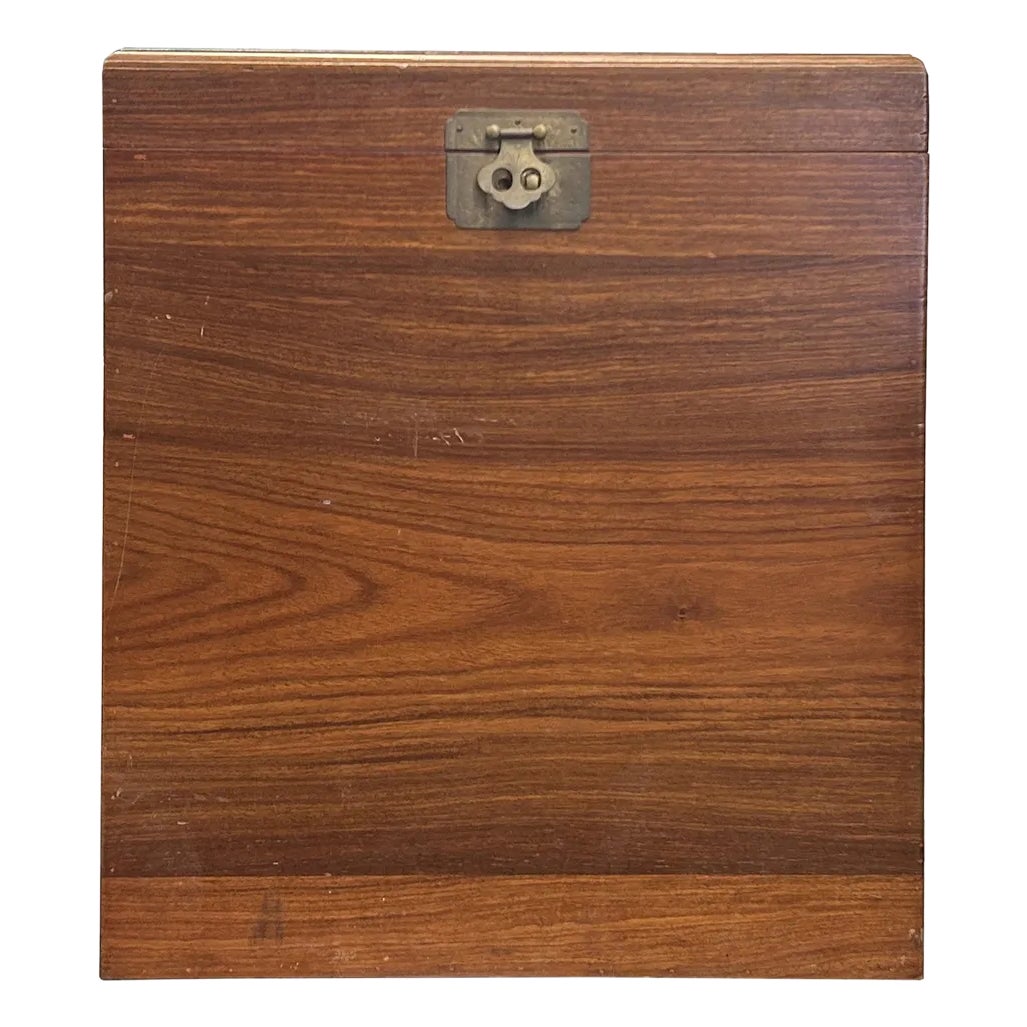Natural Wood Handmade Rectangular Tall Storage Trunk Chest Box | Chairish