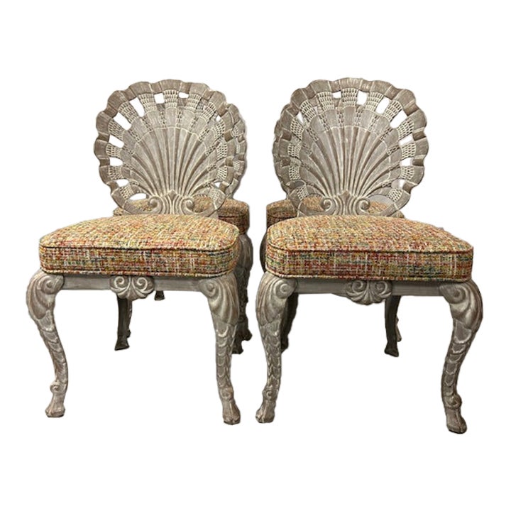 20th Century Grotto Style Shell Chairs, Set of 4 | Chairish