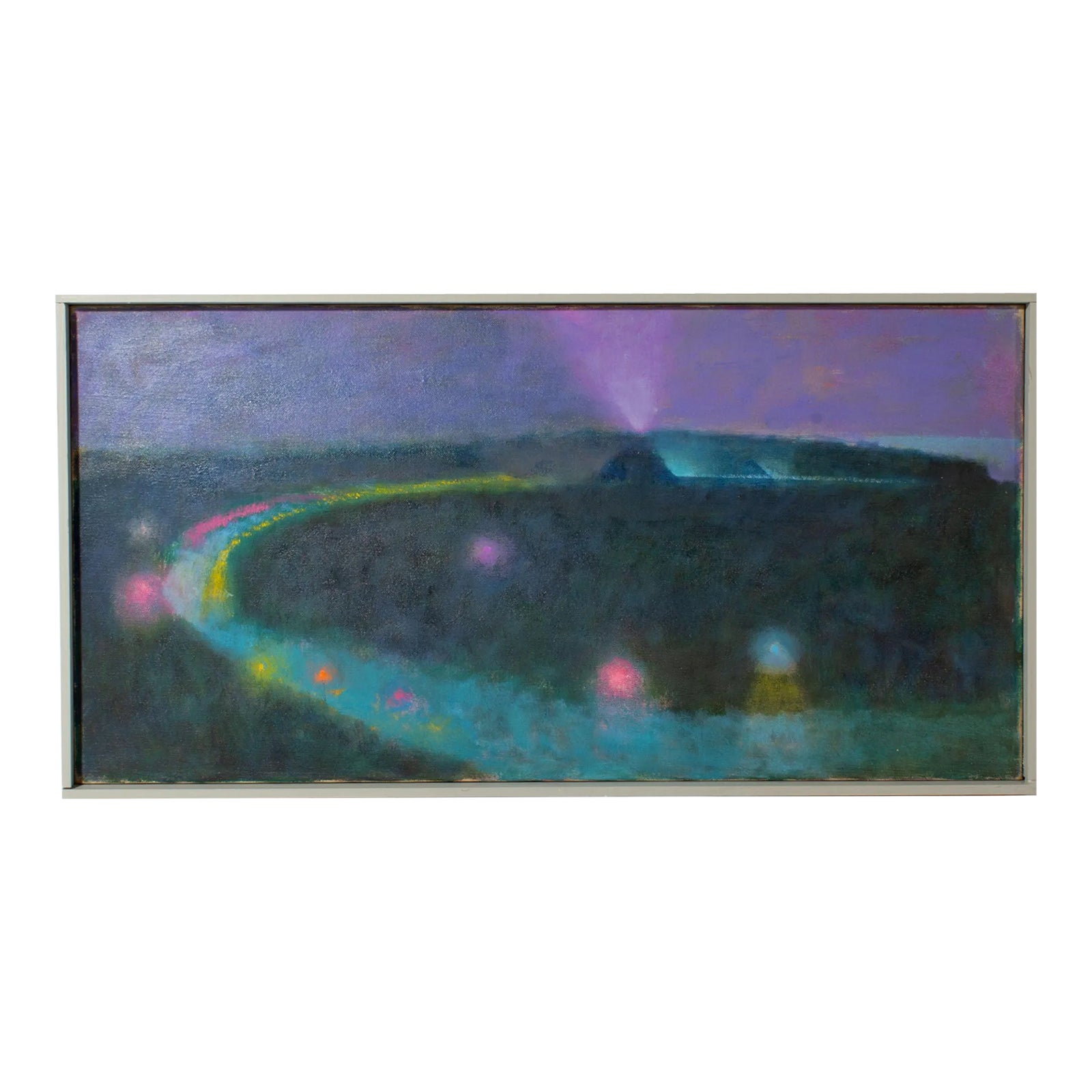 1964 Abstract Oil on Canvas Landscape Painting by Martin Friedman ...