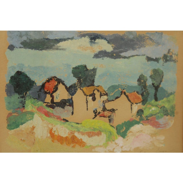 Le Fleuve' Impressionist Landscape Monotype Painting by Edna Gass ...