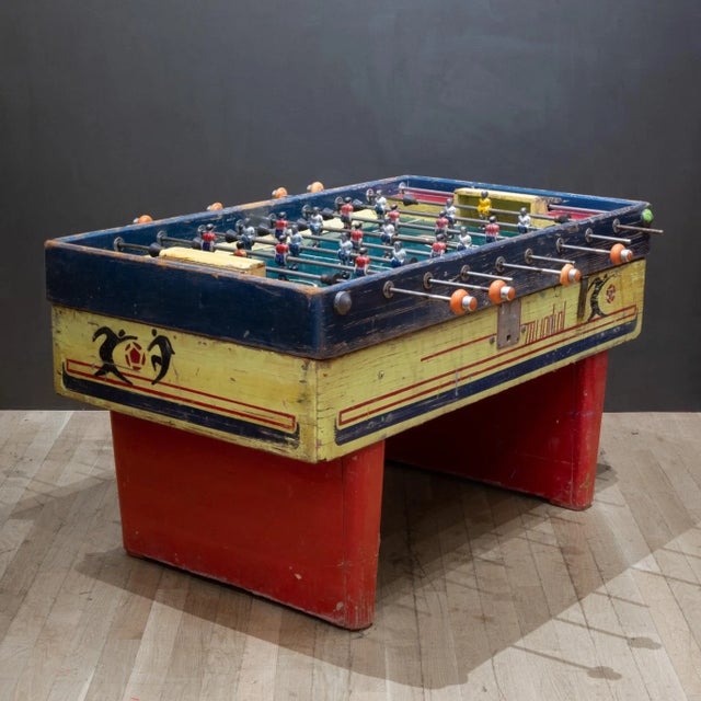 Vintage Mexican Foosball Table With Metal Players C.1940 | Chairish
