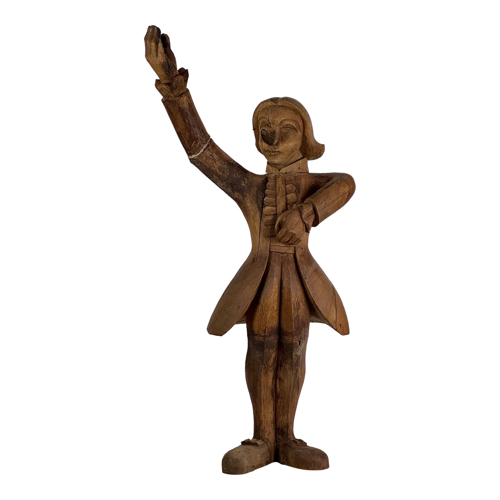 Rare & Unique 18th Century Hand Carved Wooden Sculpture of a Minstrel ...