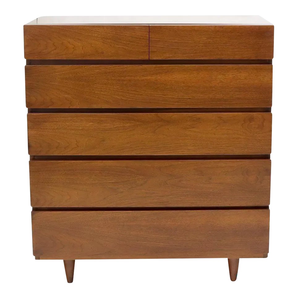 American Walnut Block Front Drawers High Chest Dresser American of ...