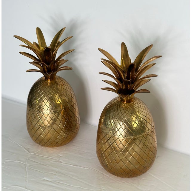 Vintage Brass Pineapple Boxes – a Set | Chairish