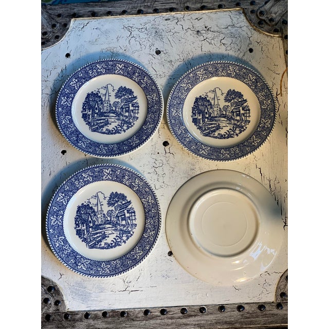 1980s Homer Laughlin Shakespeare’s County Blue Dessert Plates- Set of 4 ...
