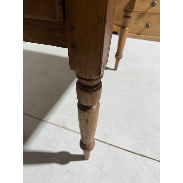 Antique Pine Double Drop Leaf Table With Drawer From England | Chairish