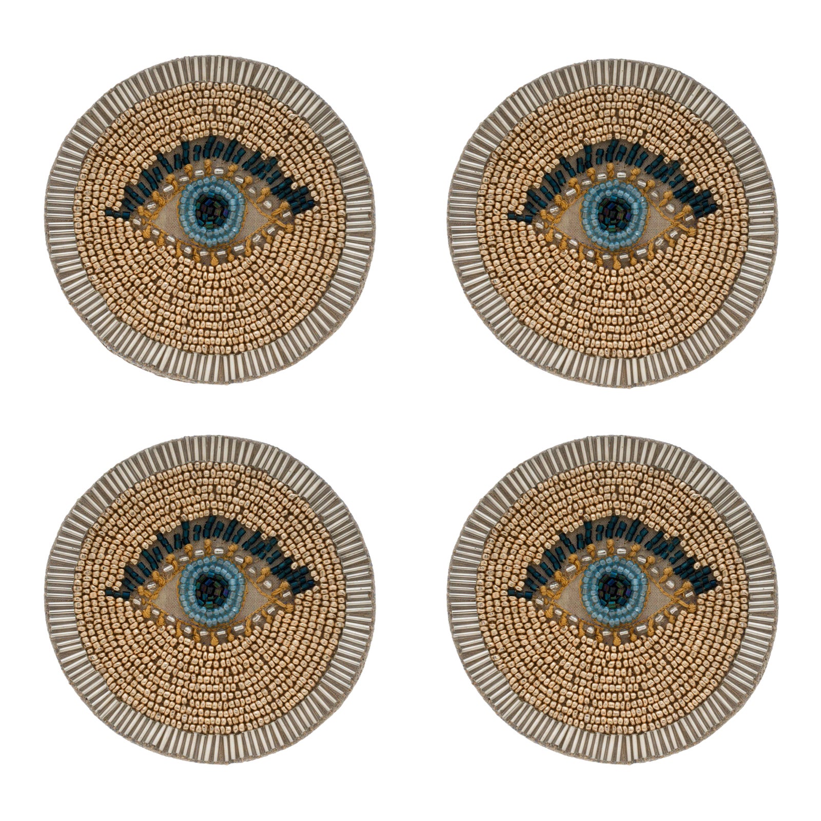 Evil Eye Coasters, Set of 4 | Chairish