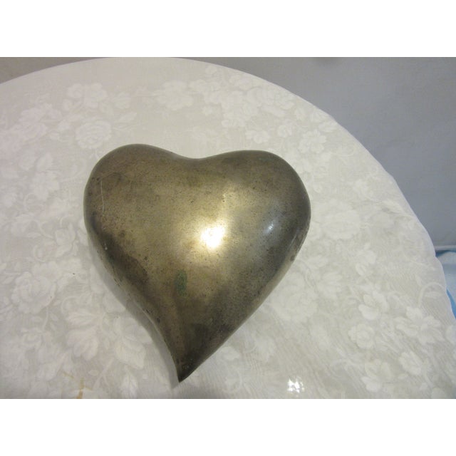 1970s Mid Century Modern Brass Molded Heart | Chairish
