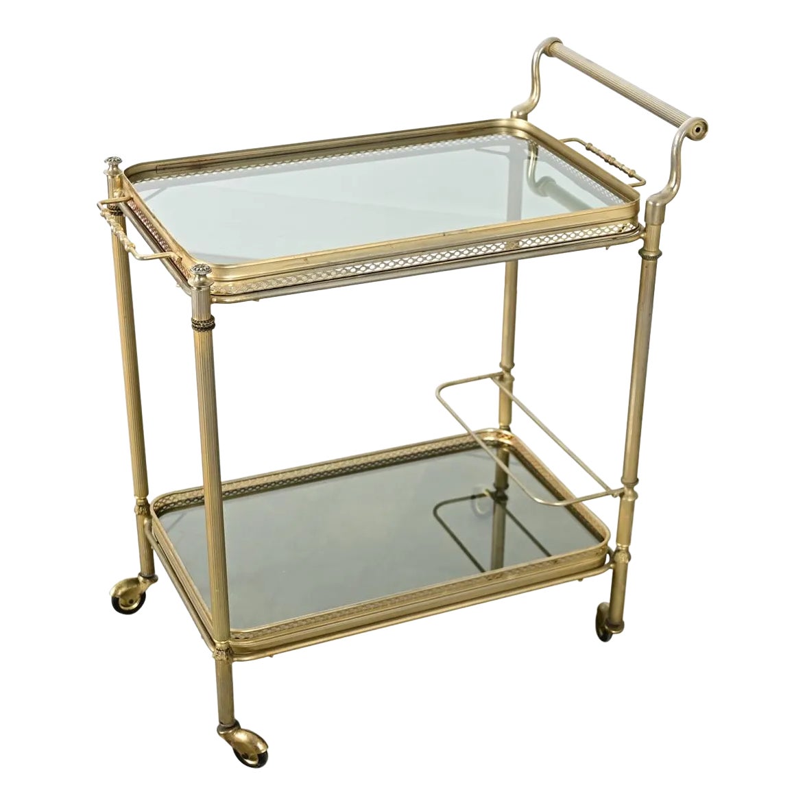 French Vintage Hollywood Regency Bar Cart | Chairish