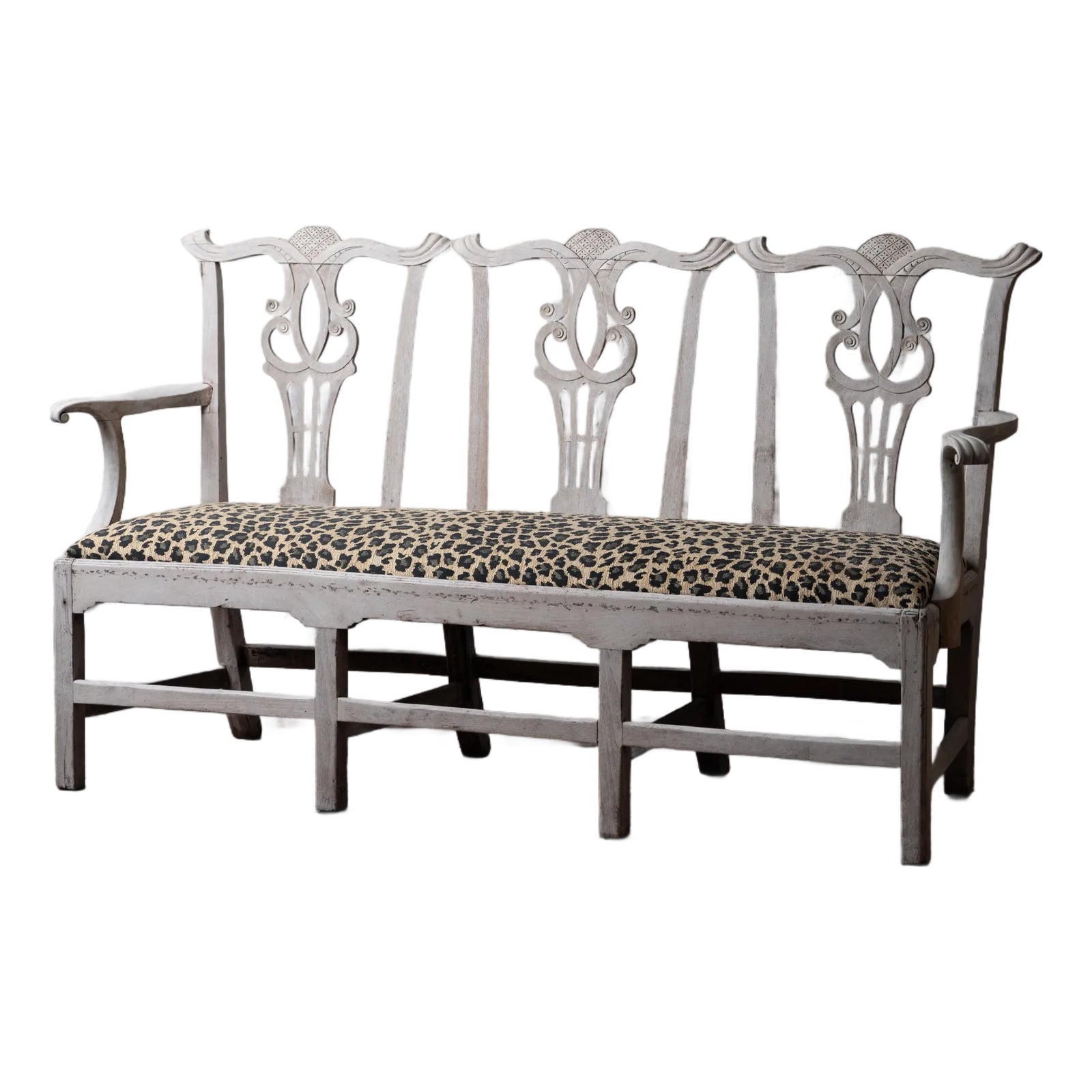 Bleached George III Triple Chair-Back Settee, 19th Century | Chairish
