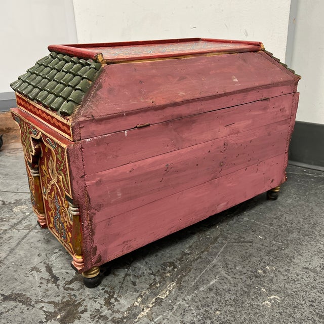 Vintage Hand Paint Decorated Moroccan Dowry Chest | Chairish