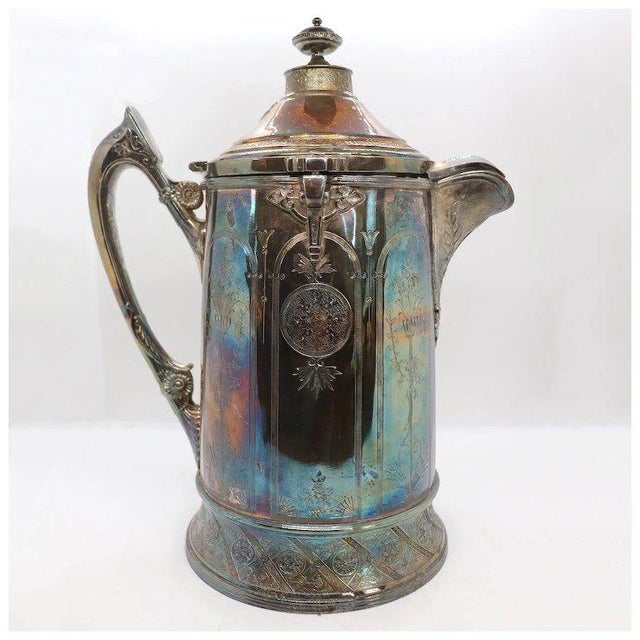 American Reed and Barton Silverplate Porcelain Lined Cold Water Pitcher ...