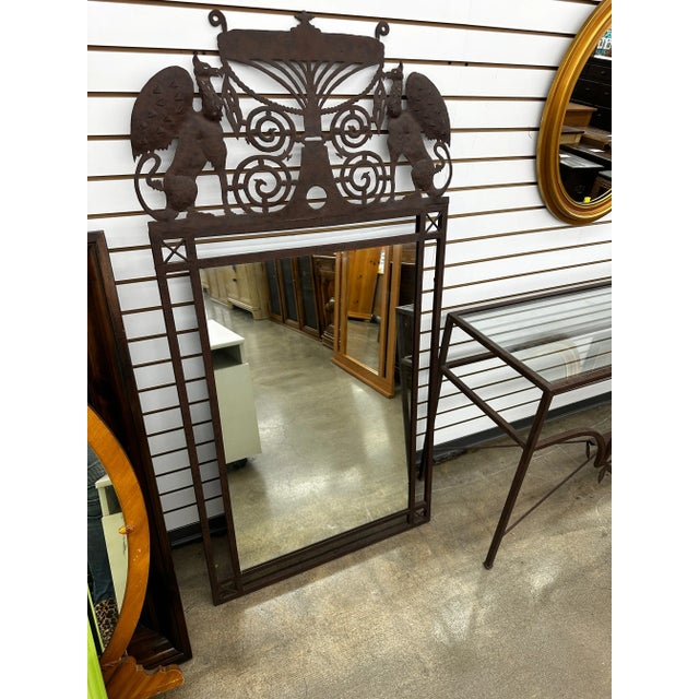 Hollywood Regency Wrought Iron Console Table & Matching Mirror-A Pair ...