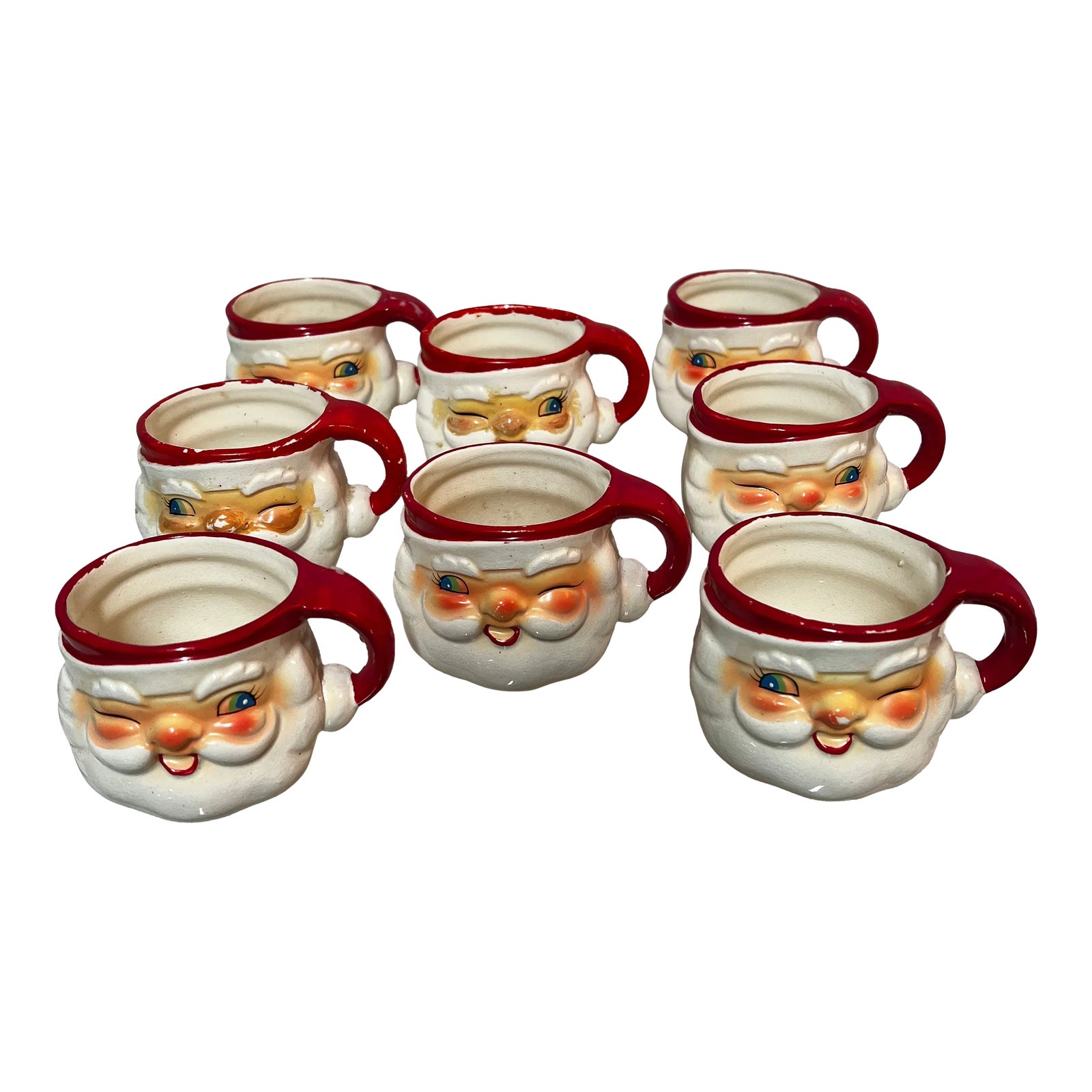 1960s Collection of Collectible Holt Howard Winking Santa Mugs- Set of ...