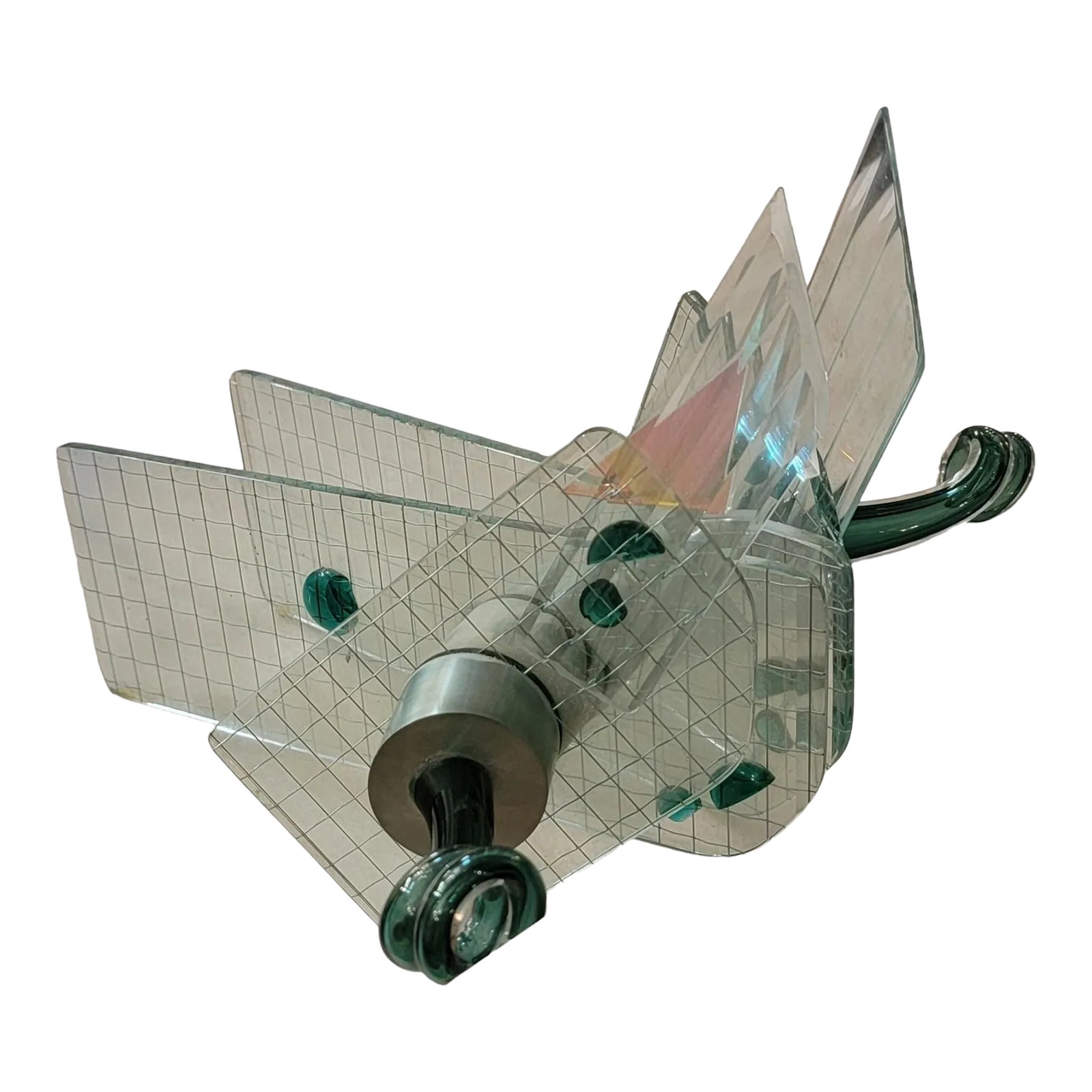 1980s Handmade Custom Glass Locust Sculpture | Chairish