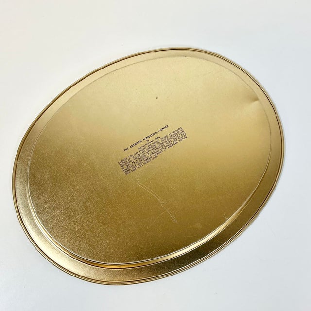 Mid-Century Americana Farmhouse Currier & Ives Metal Tray - The ...
