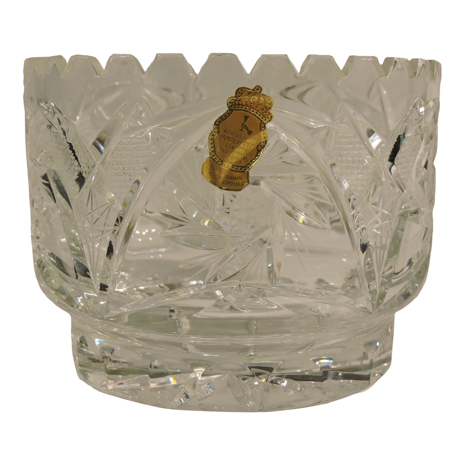 1960s Imperlux German Crystal Glass Ice Bucket | Chairish