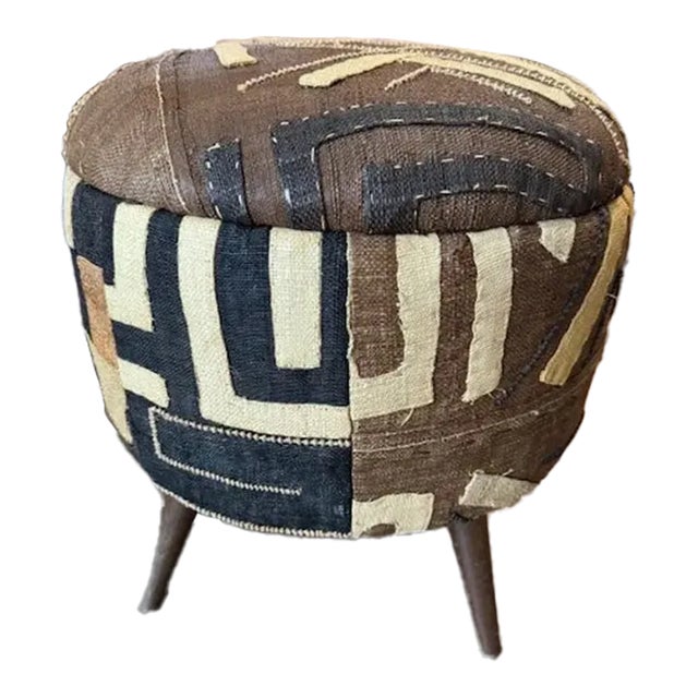 Vintage African Kuba Ottoman | Chairish