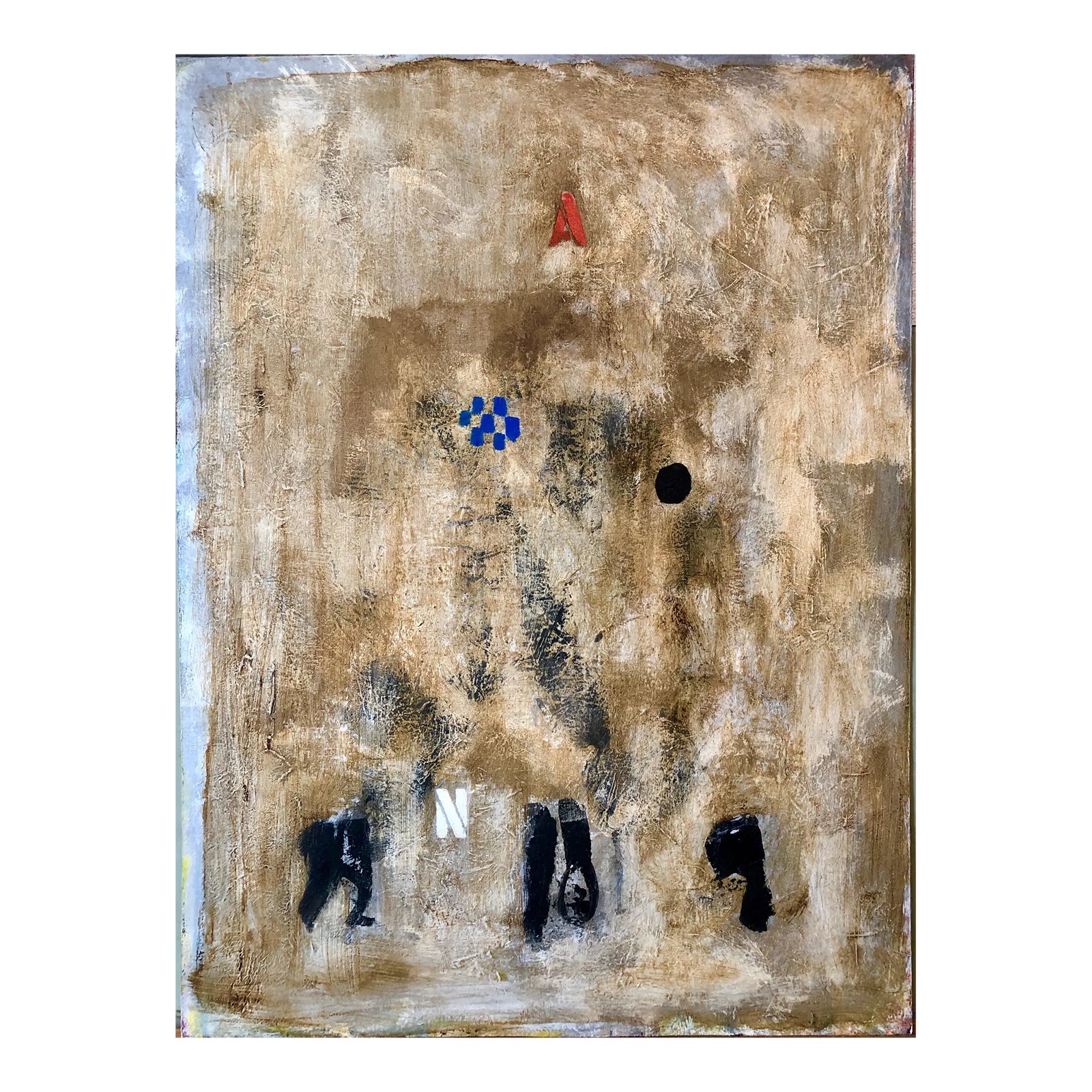 Unknown, French Pop Art Modernist Textured Painting Abstract With ...