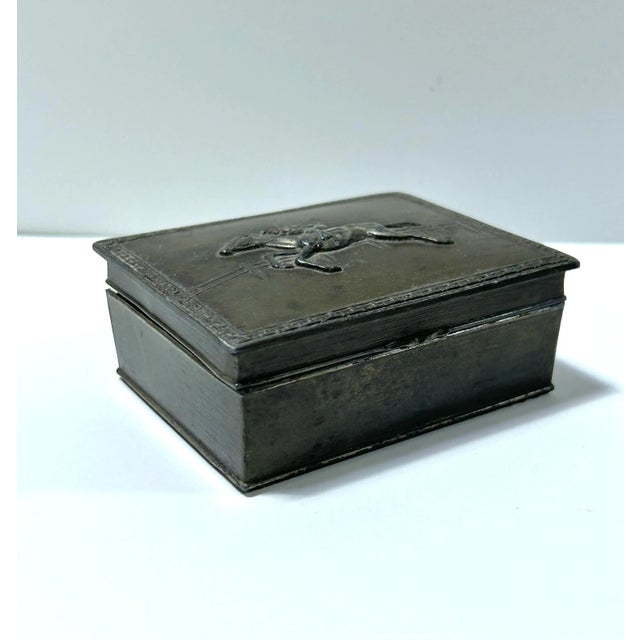 1960s Vintage Jockey Equestrian Metal Snuff Box | Chairish