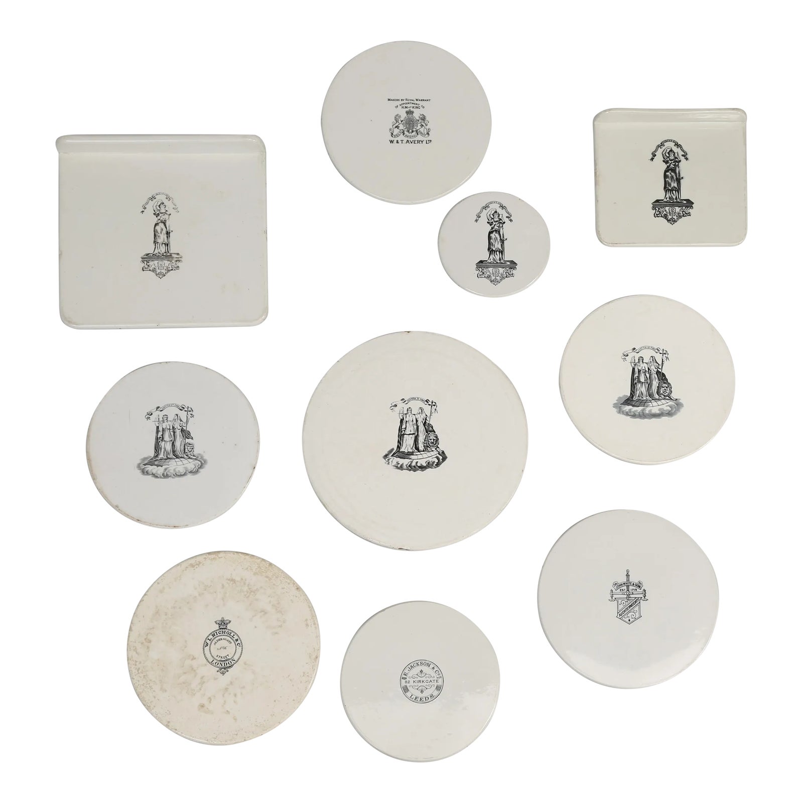 Antique Collection of '10' Ironstone Advertising Scale Plates, Circa ...