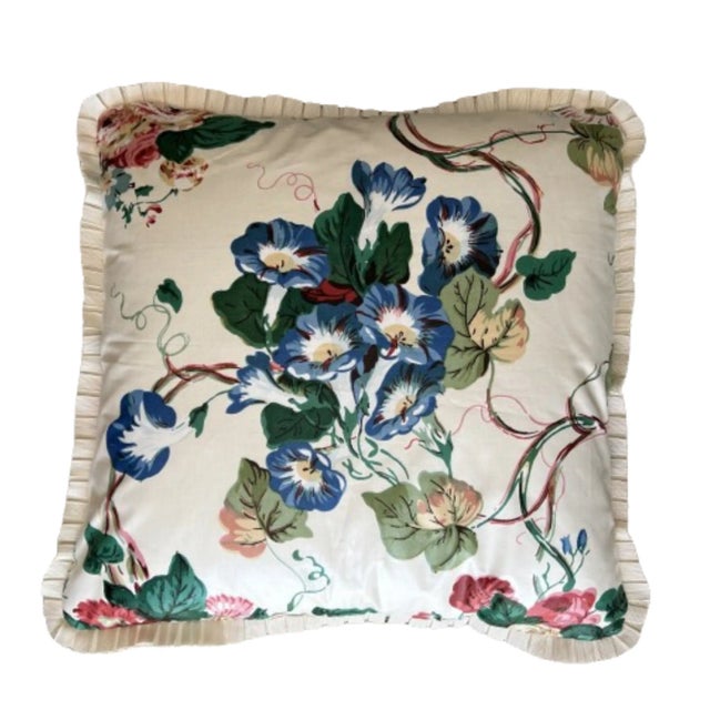 Decorative Pillow Made from Vintage Rockingham Rose Ramm Fabric | Chairish