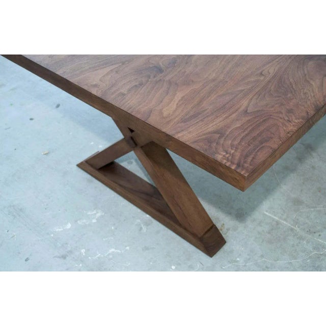 Minimalist X-Trestle Table in Black Walnut by Petersen Antiques | Chairish
