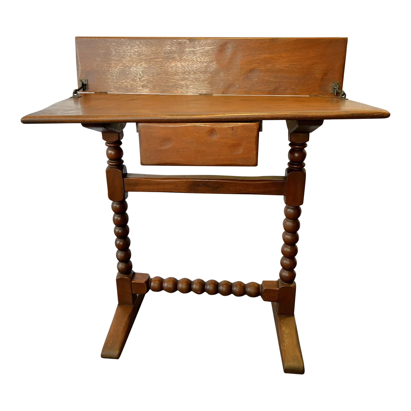 Antique Ship's Navigation Table Handmade of Solid Wood With Barley ...