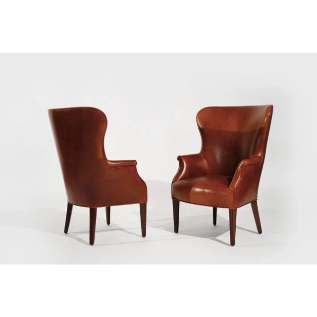 Set of Wingback Club Chairs in Cognac Leather, C. 1950s | Chairish