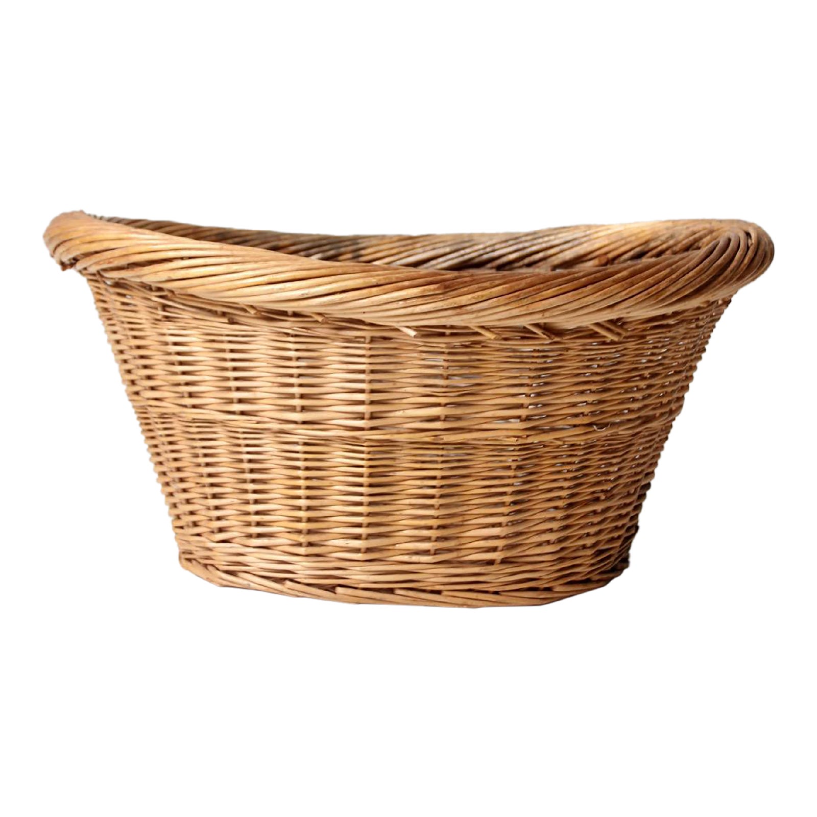 Vintage Wicker Laundry Basket | Chairish