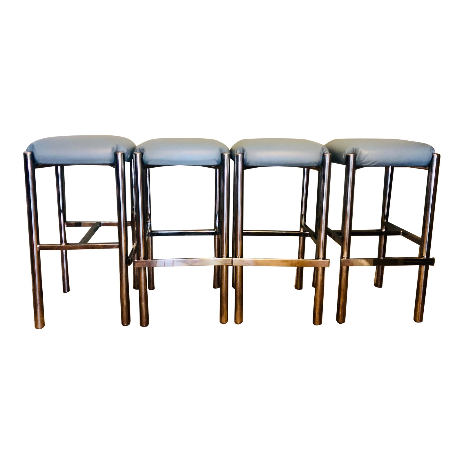 1990s Vintage Cal-Style Stools - Set of 4 | Chairish